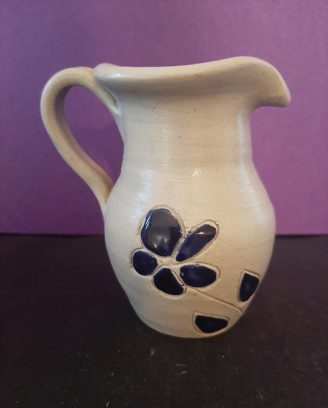 Williamsburg Pottery Pitcher: Virginia Colonial Blue Flower Design - Etsy