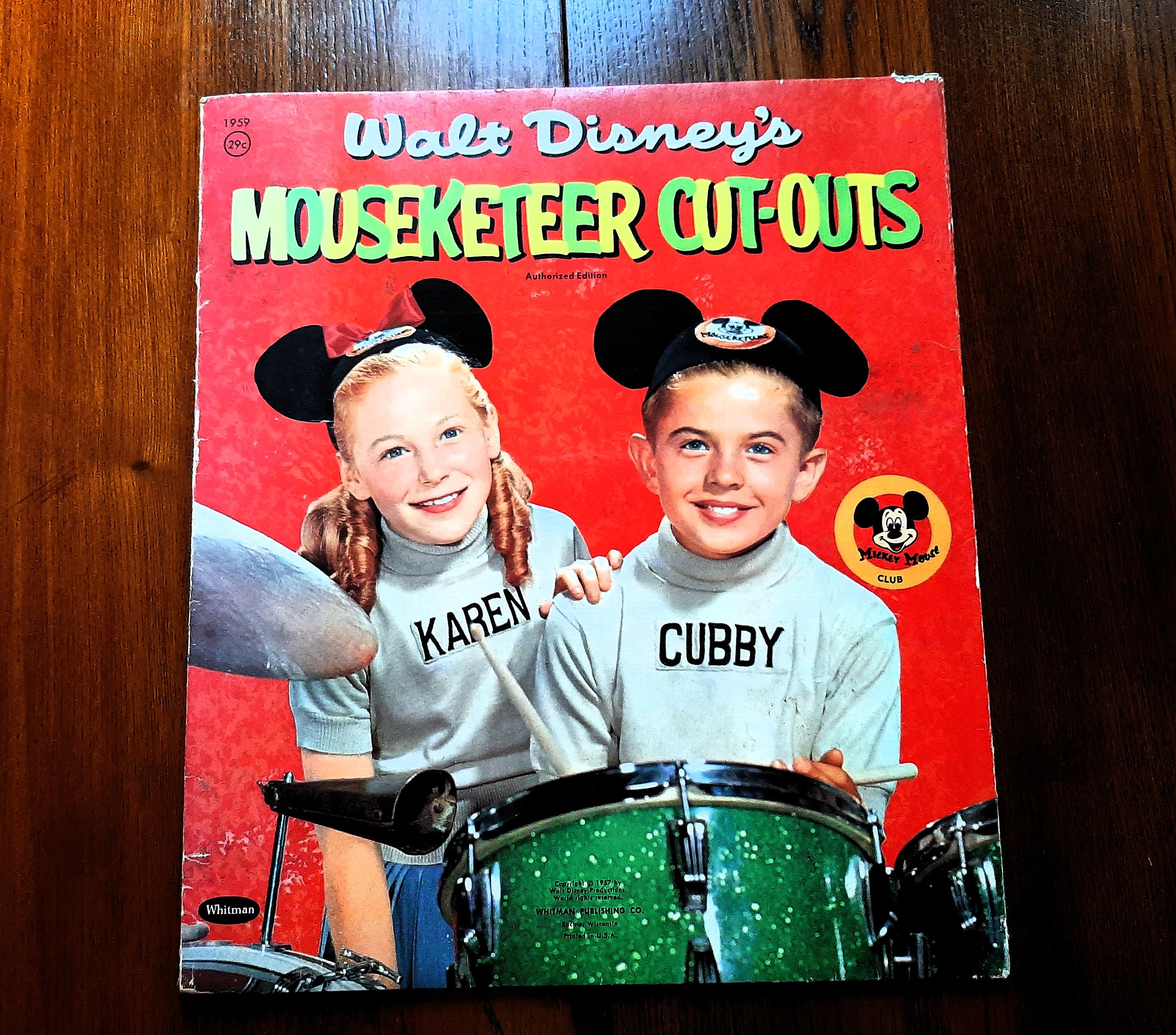Vintage 1957 Walt Disney's Mouseketeer Cut-outs: Karen and Cubby ...