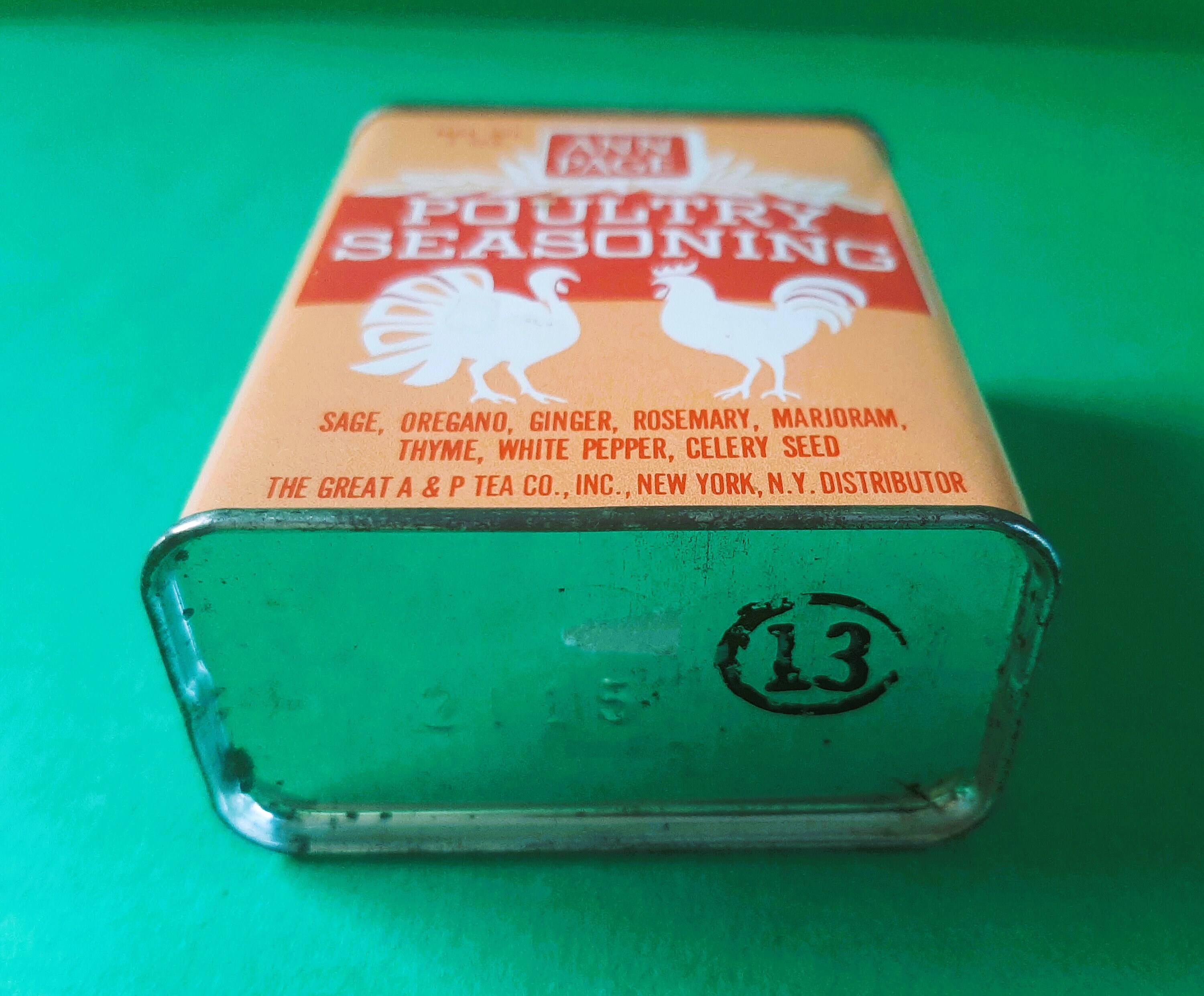 Vintage Ann Page Poultry Seasoning Tin Container W Metal Oval Lid, Ann ...