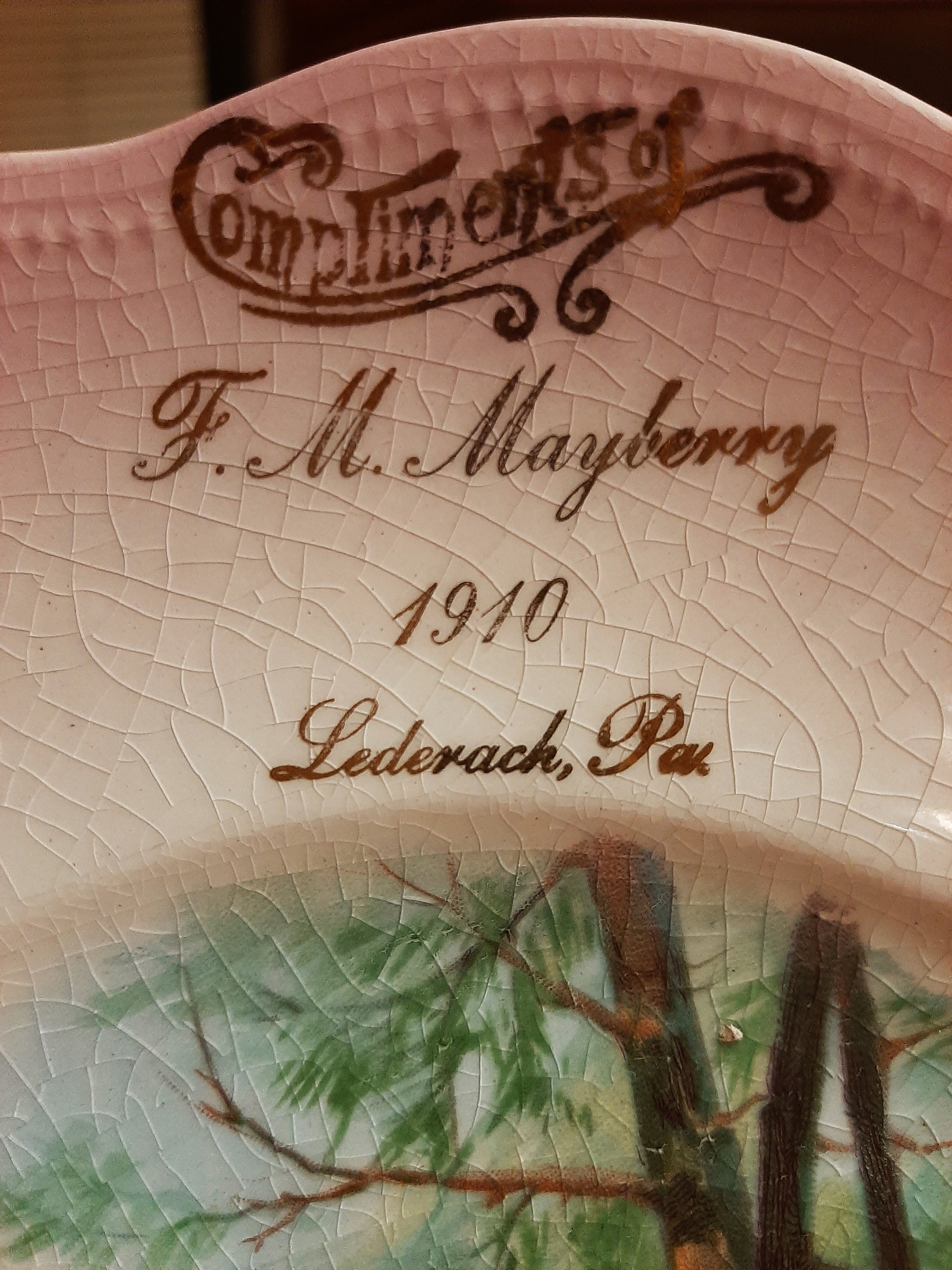 Antique General Store Promotional Plate 1910 Compliments of FM Mayberry ...