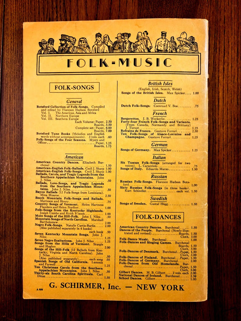 Antique Northern Europe Folk Songs Sheet Music: Botsford Collection Vol ...