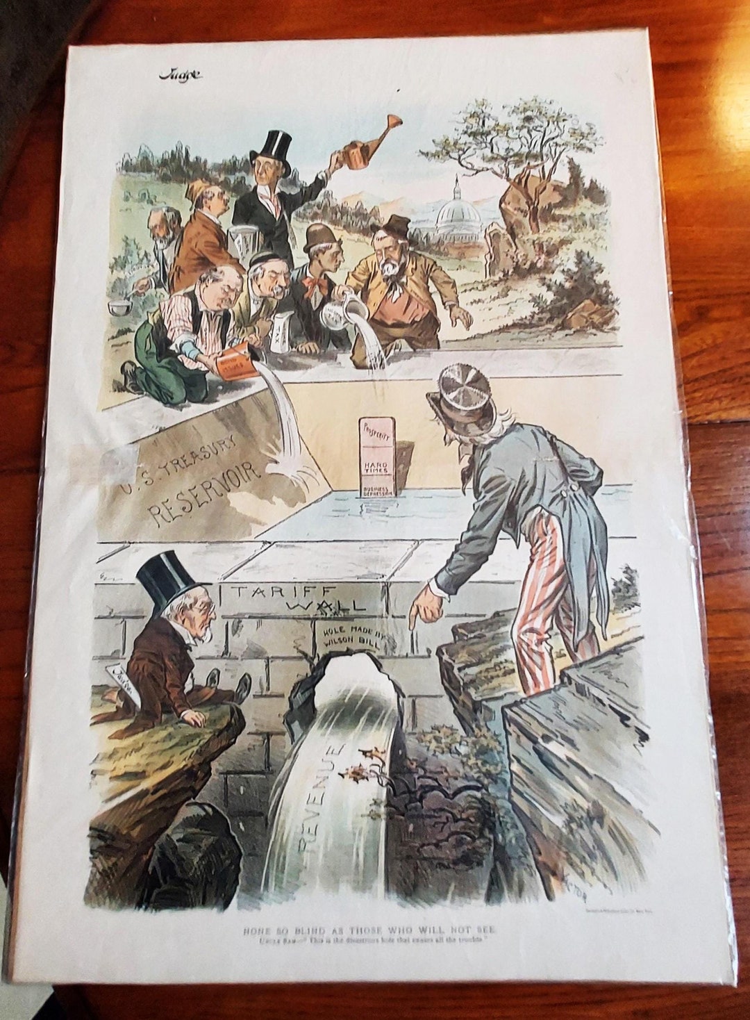 1913 Judge Magazine Lithograph: Wilson Bill Political Satire Cartoon - Etsy