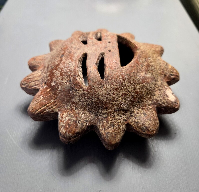 Vintage Terracotta Smiling Sun Face Wall Hanging: Mexican Folk Art ...