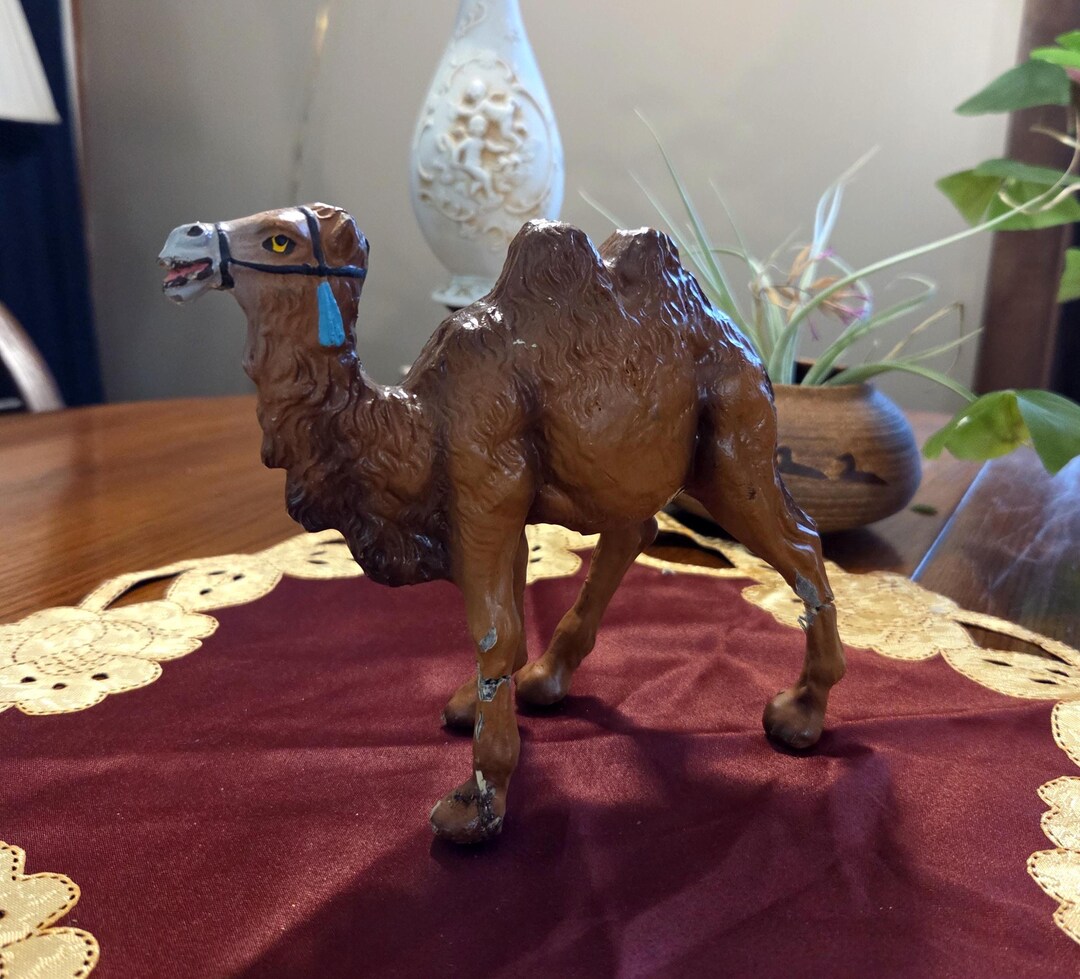 Vintage Paper Mache Nativity Standing Camel Made in Italy: Hand Painted ...