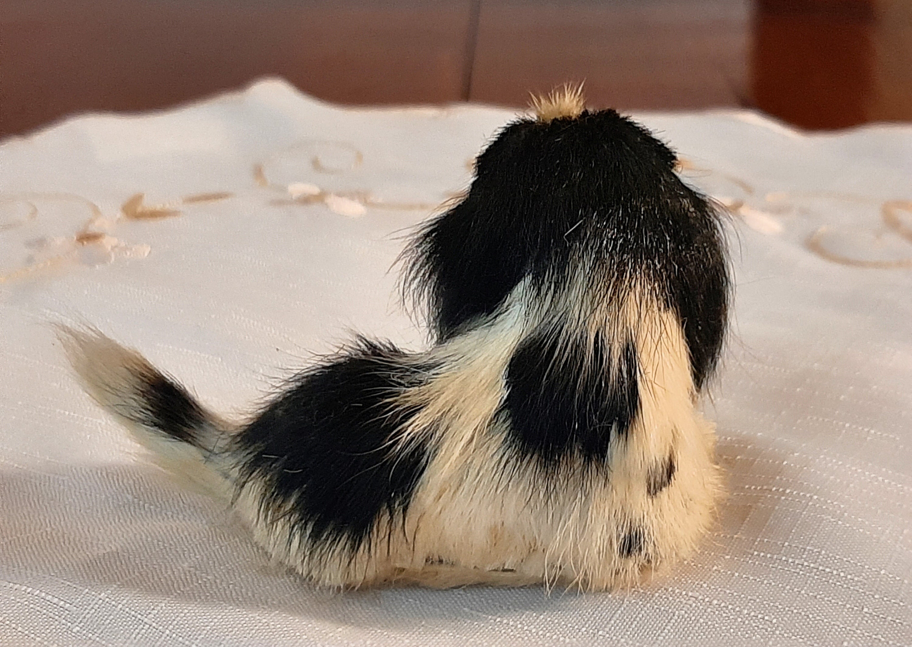 Vintage Real Fur Dog Figurine, Mini Fur Dog English Setter Puppy ...