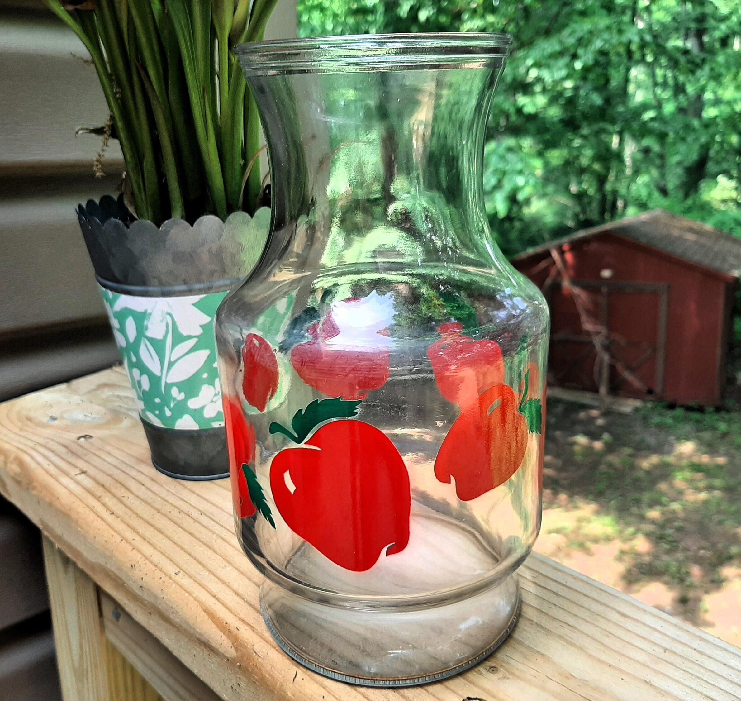 Anchor Hocking Apple Carafe Pitcher, Vintage Fridge Water Pitcher W ...