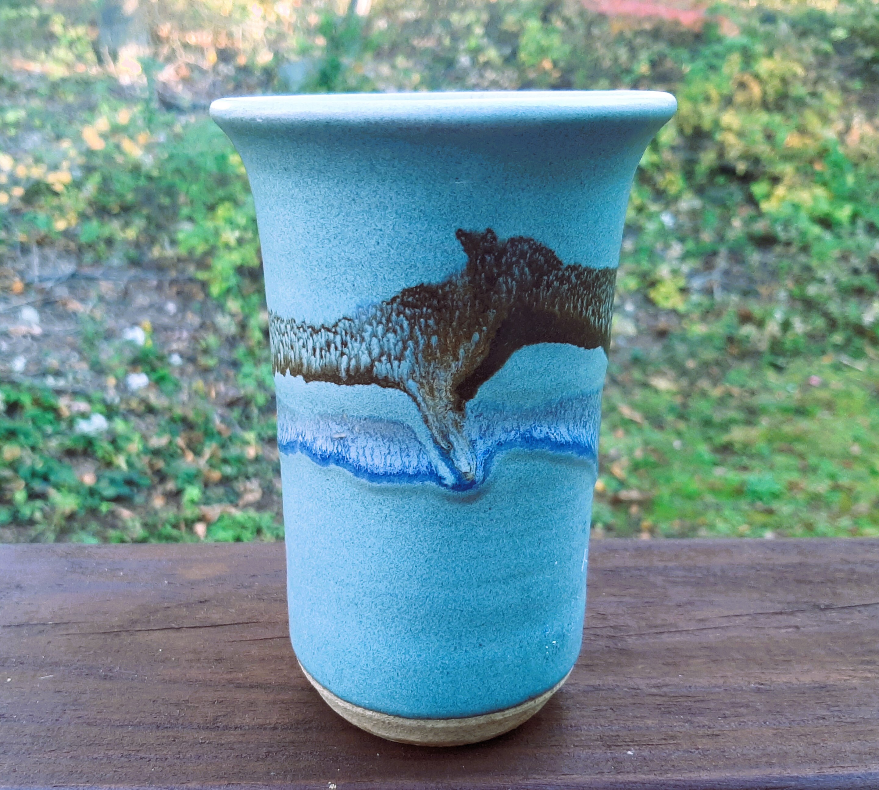 Walter Hartman Drip Pottery Vase, Texas Stone Drip Clay Vase, Green W ...