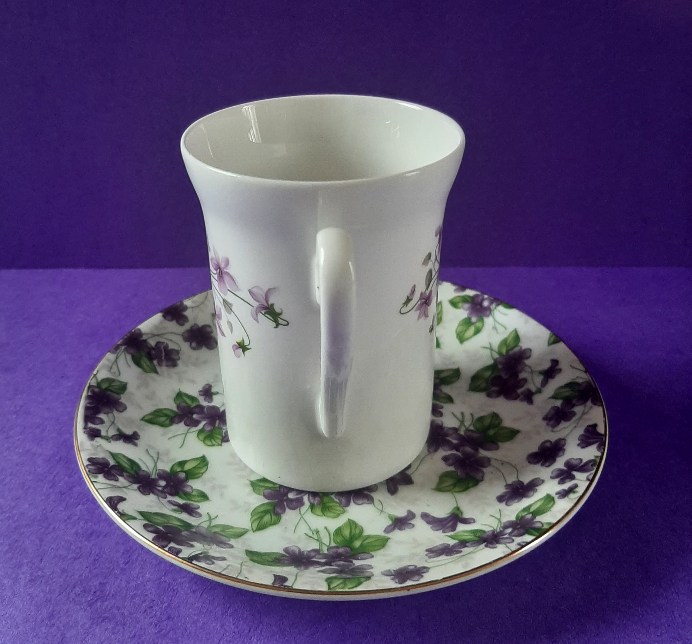 Vintage Violets Demitasse Cup and Saucer Mismatched Pieces Zeller Crest ...