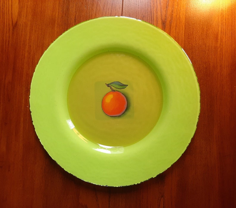 Dibbern Germany Apple 13.25" Round Platter Green Glass Serving Plate - Etsy