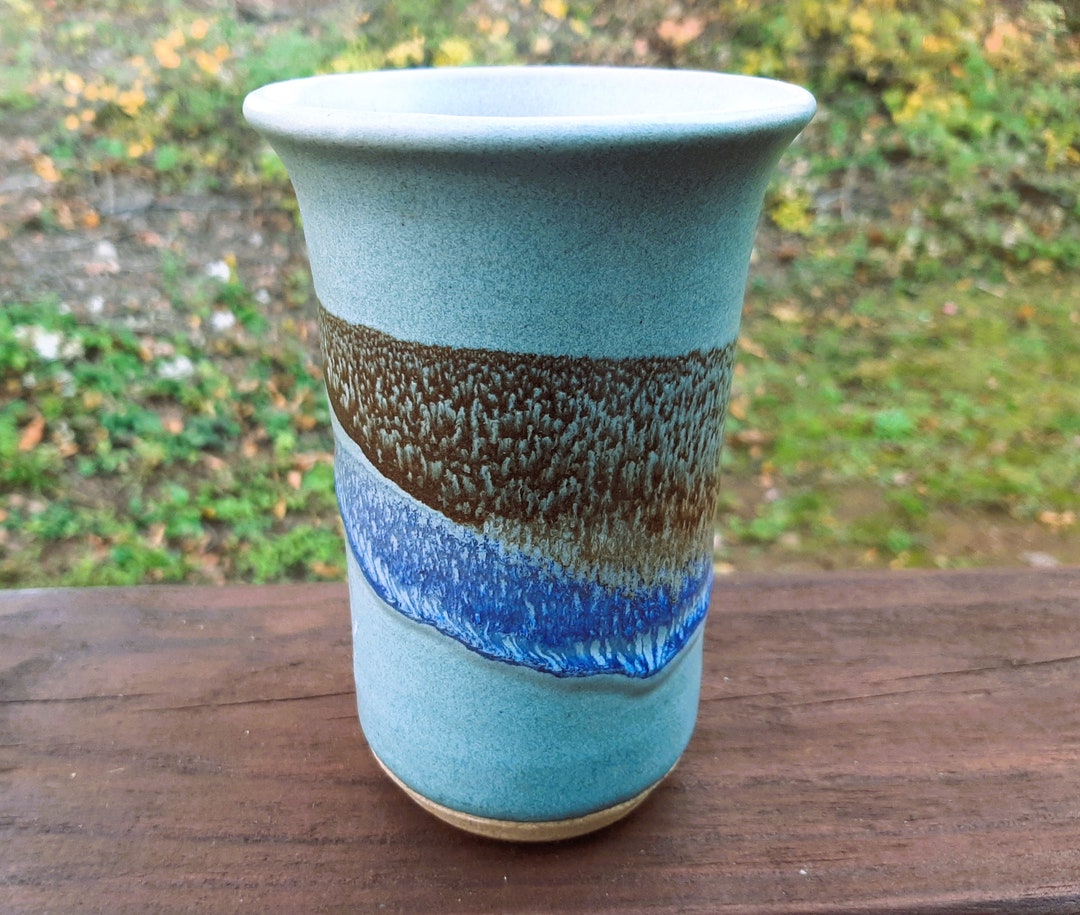 Walter Hartman Drip Pottery Vase, Texas Stone Drip Clay Vase, Green W ...