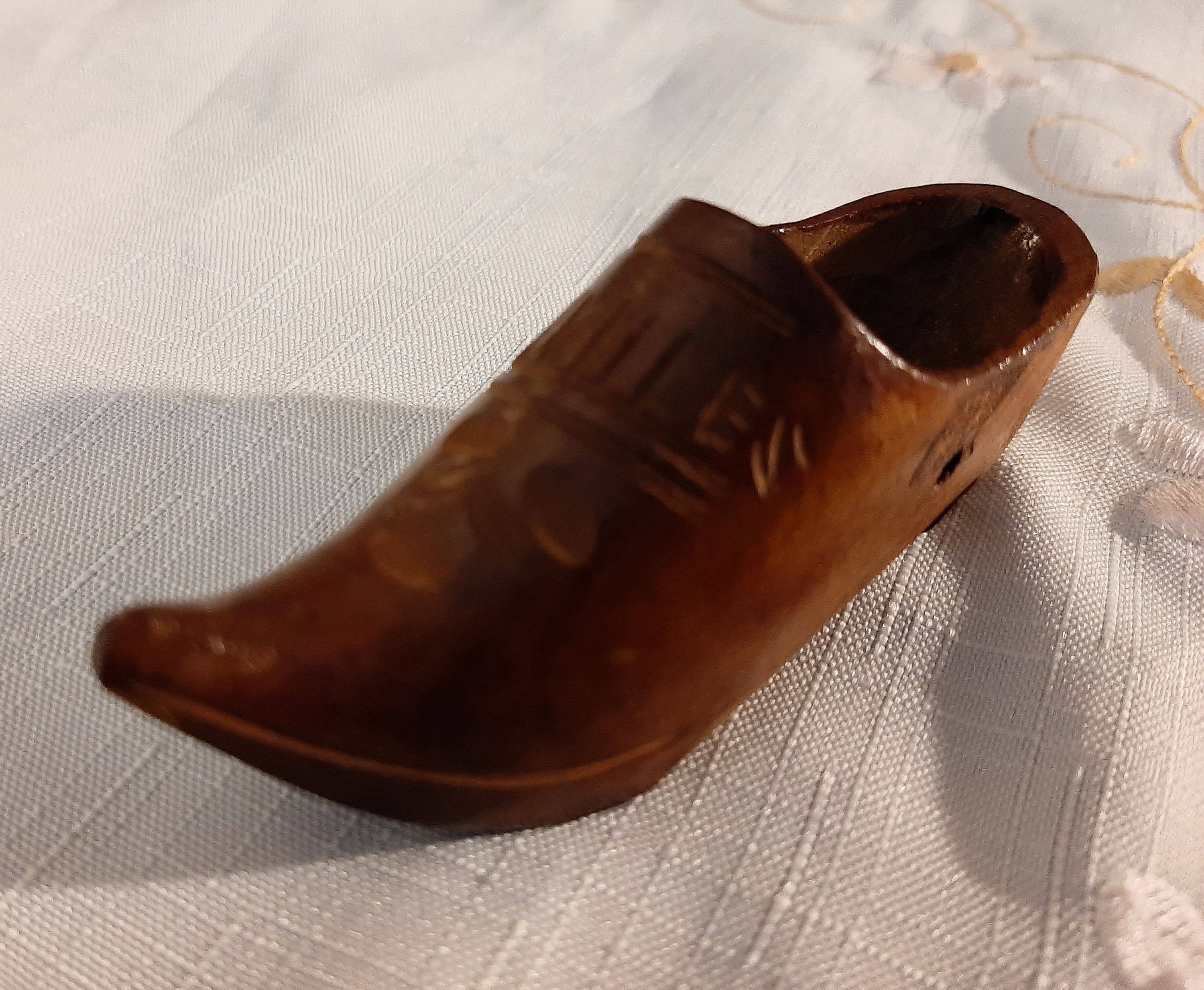 Antique Bruxelles Miniature Carved Wooden Clogs WWII Souvenir Belgium ...