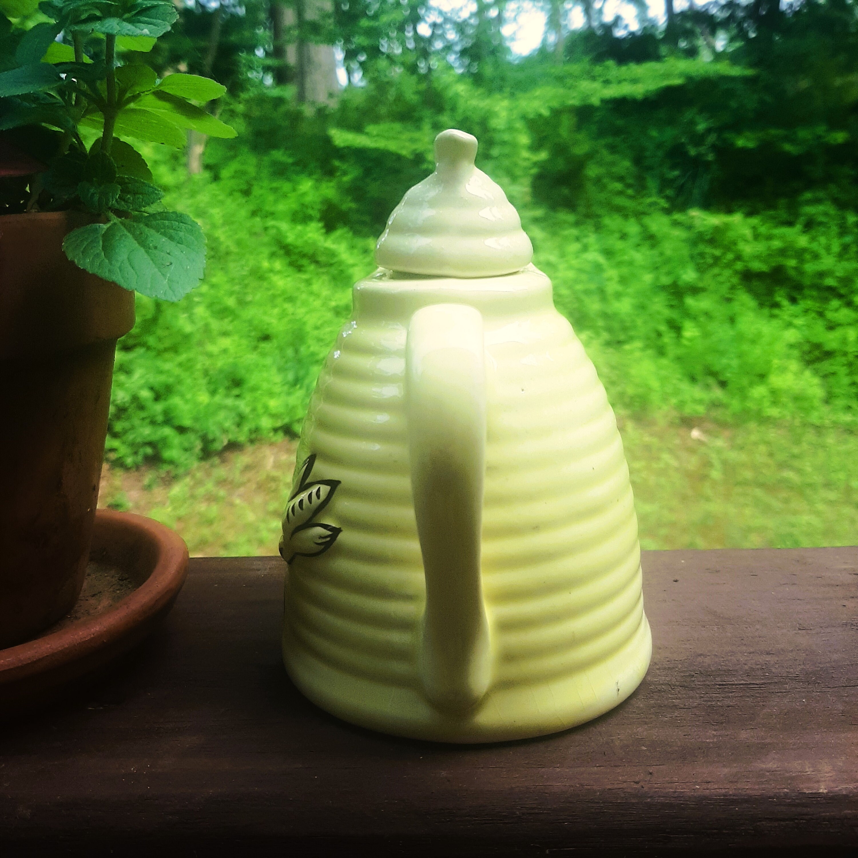 Vintage Yellow Beehive Creamer, Ceramic Honey Pot Small Pitcher ...