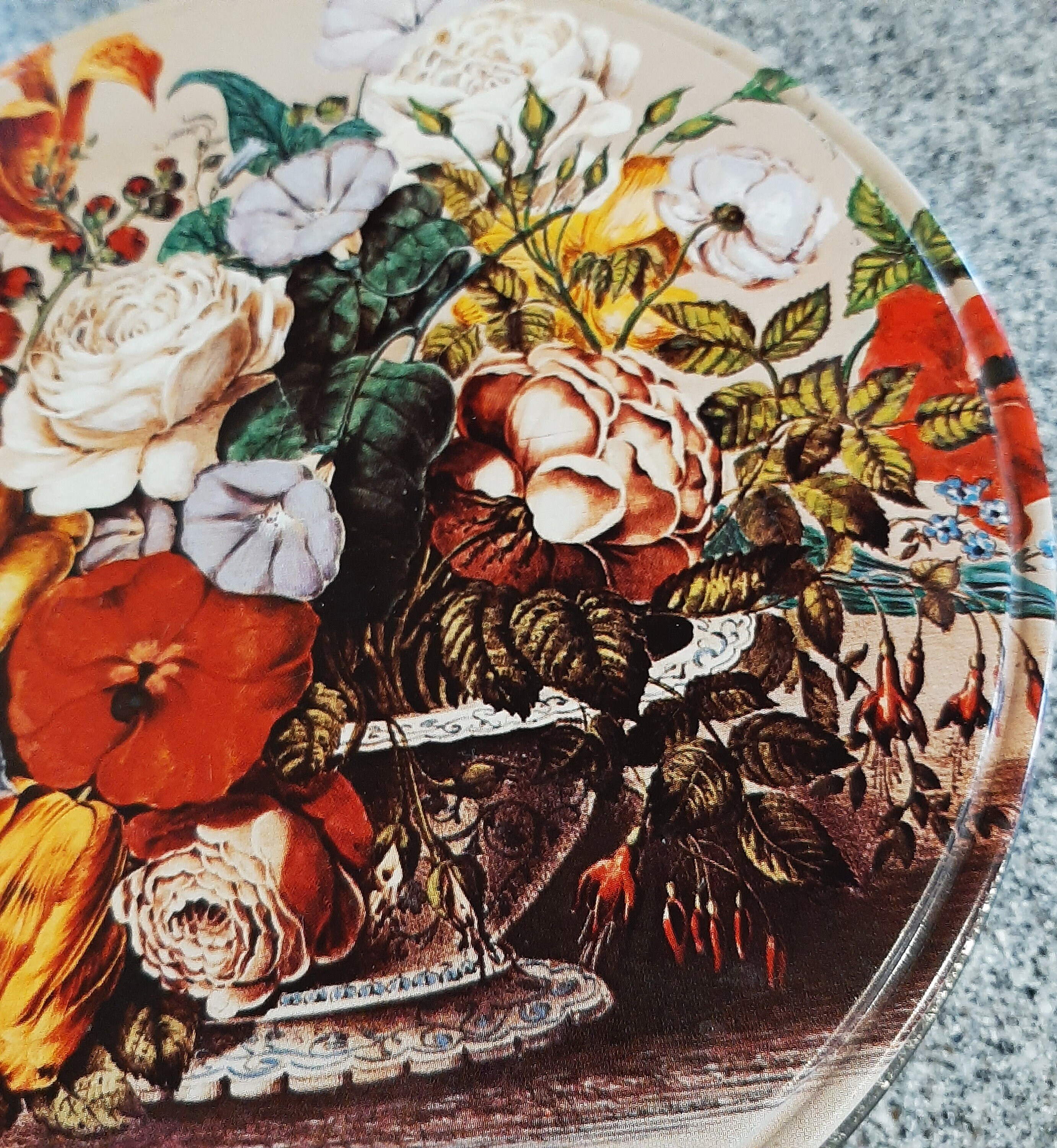Currier & Ives Spring Flowers Round Tin, Colorful Flowers Vintage Tin ...