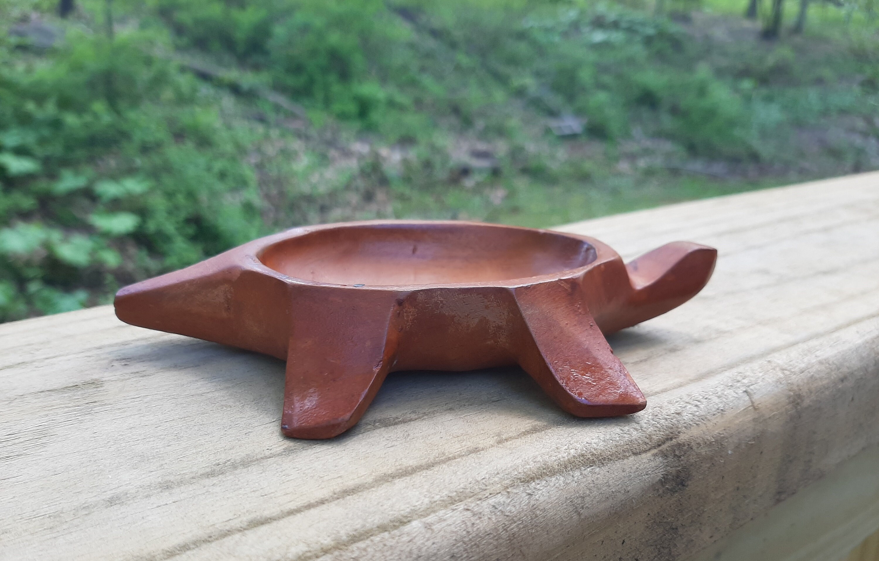 Primitive Carved Wooden Turtle Ring Dish Trinket Dish, Turtle Jewelry ...