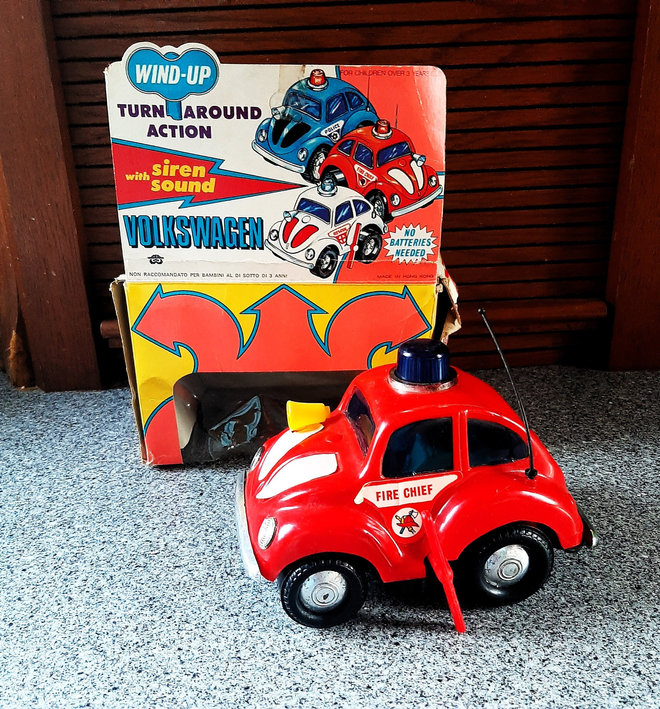Wind up Volkswagen Fire Chief Beetle W Siren Sound and Turnaround ...