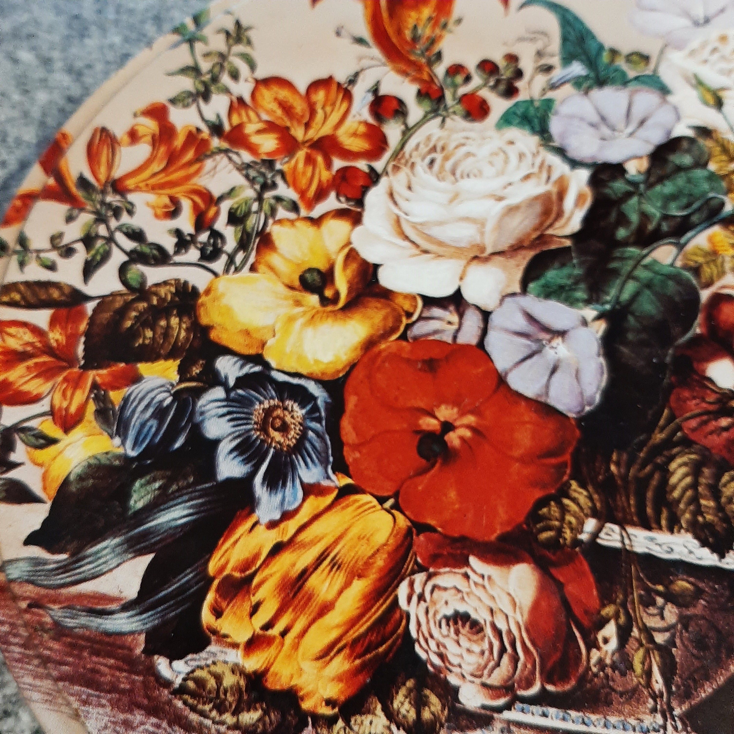 Currier & Ives Spring Flowers Round Tin, Colorful Flowers Vintage Tin ...