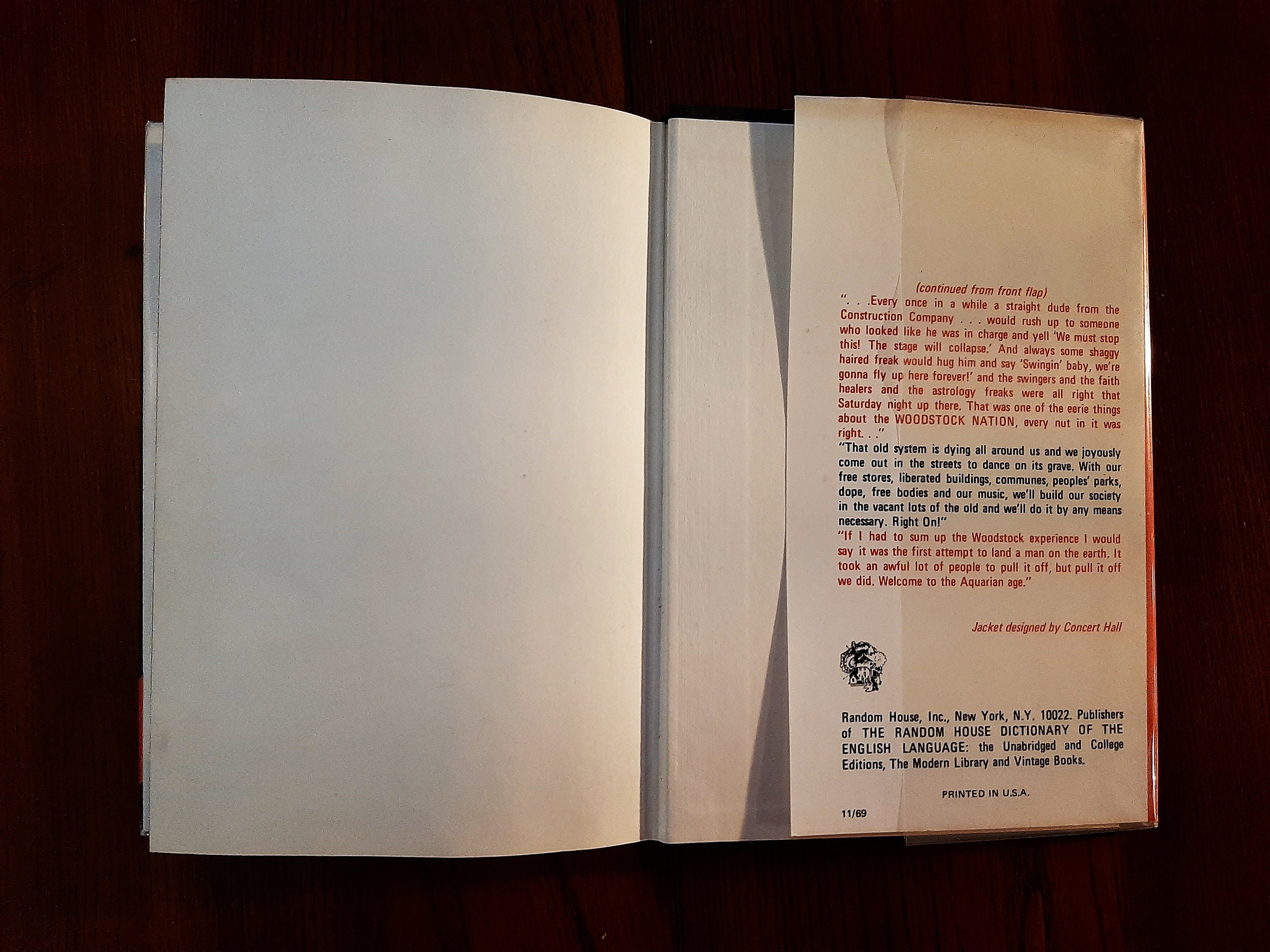 Woodstock Nation by Abbie Hoffman Hardback 1st Edition 1969 Random ...