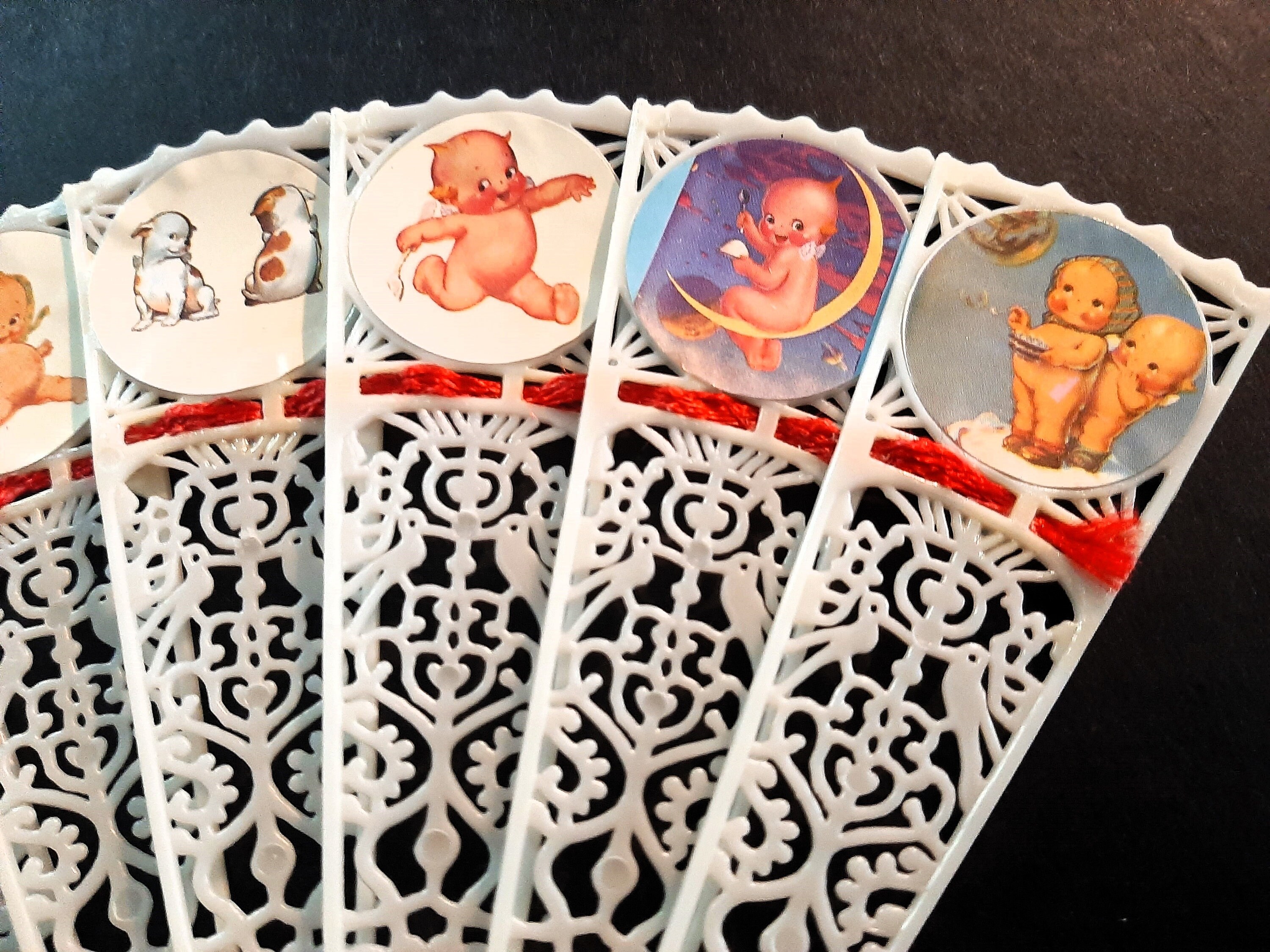 Vintage Plastic Kewpie Doll Hand Fan, Decorative Folding Fan W Kewpie ...