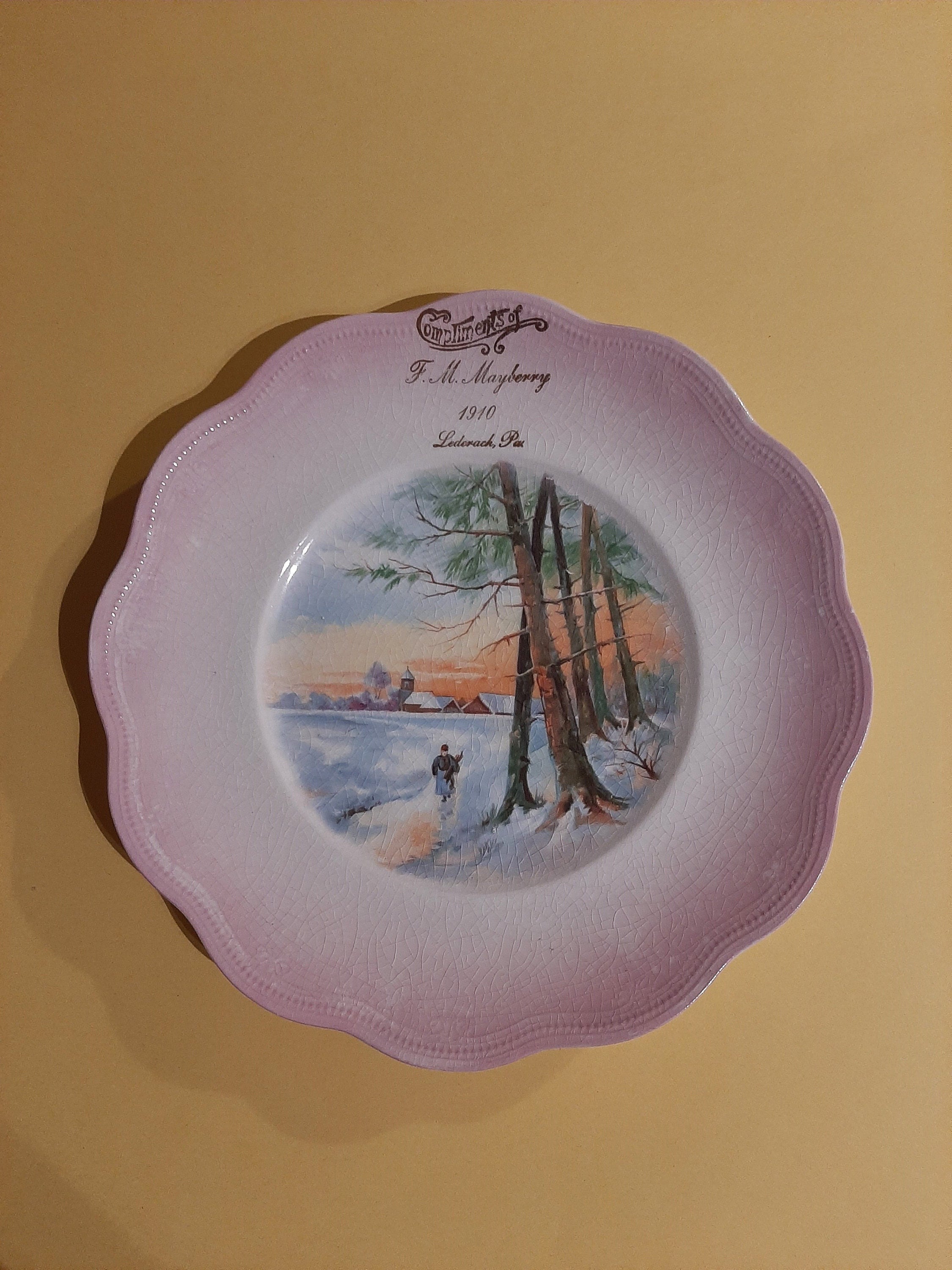 Antique General Store Promotional Plate 1910 Compliments of FM Mayberry ...