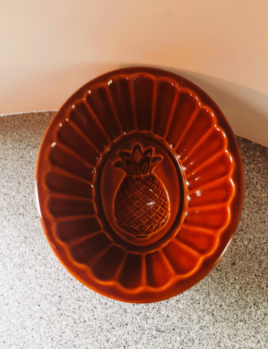 Vintage Brown Ceramic Mold With Pineapple Center, Ceramic Gelatin or ...