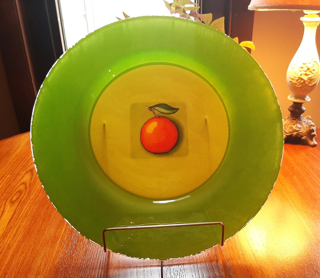 Dibbern Germany Apple 13.25" Round Platter Green Glass Serving Plate - Etsy