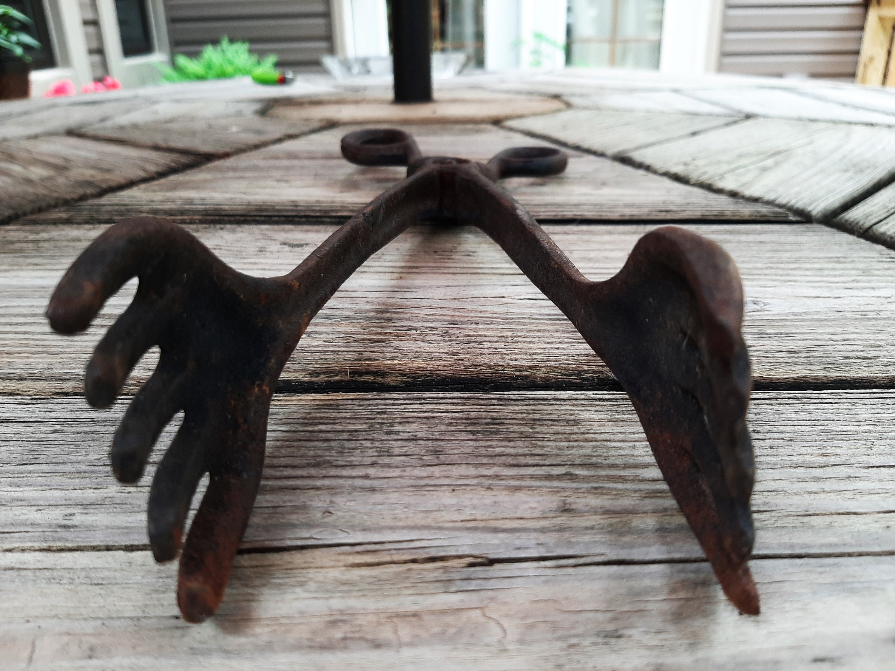 Antique Cast Iron Forked Coal Tongs, Hand Forge Fireplace Hearth Tongs ...