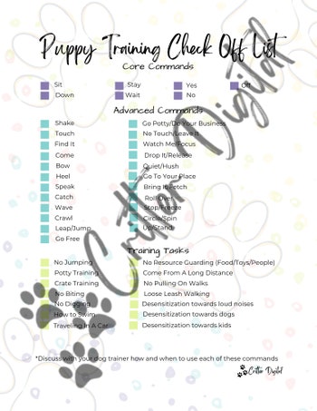Dog Training Cheat Sheet - Etsy Australia