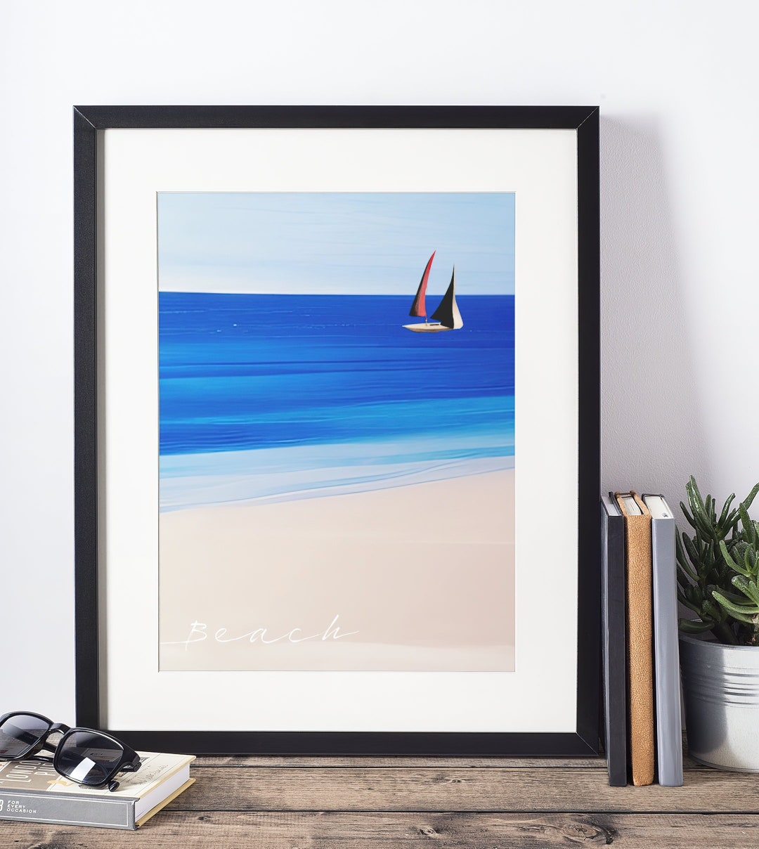 Printable Serene Abstract Beach Scene, Printable Beach Image, Beach ...