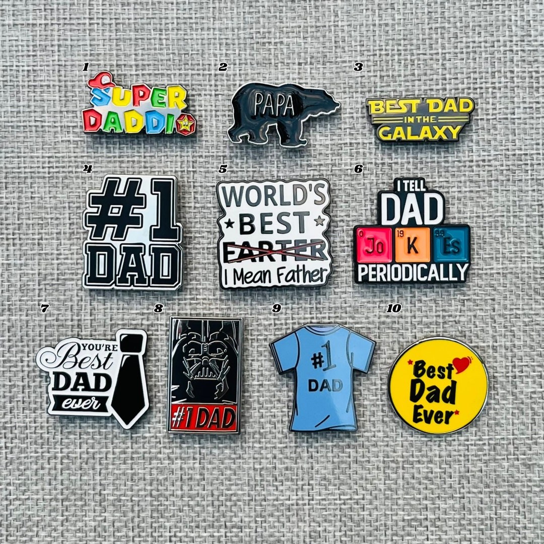 Dad Enamel Pin Father's Day Gift, Lapel Pin, Badge, Best Dad, Papa Bear ...