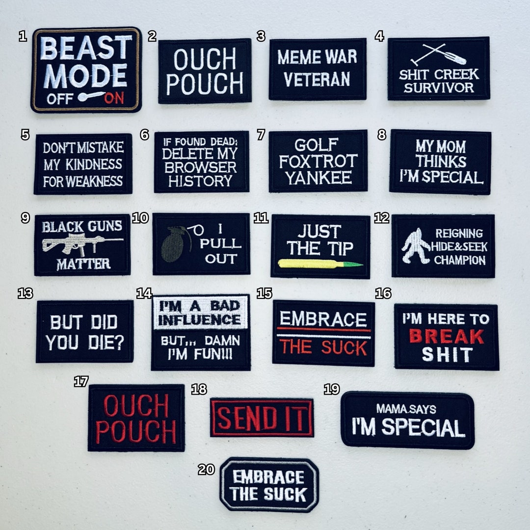 Funny Tactical Military Morale Patch / Embroidered / Hook and Loop / DIY / Badge / Fastener ...