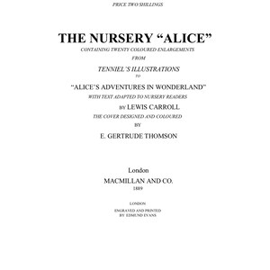 The Nursery “alice” - by Lewis Carroll (1890) - Vintage PDF Ebook With ...