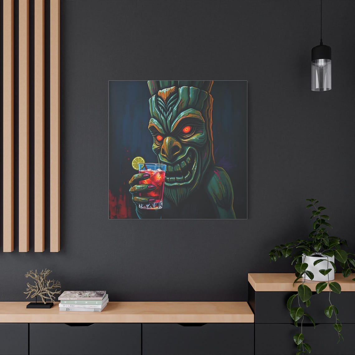 Tiki Bar Art Canvas, Unique Wall Decor for Home, Tiki Themed Gift ...
