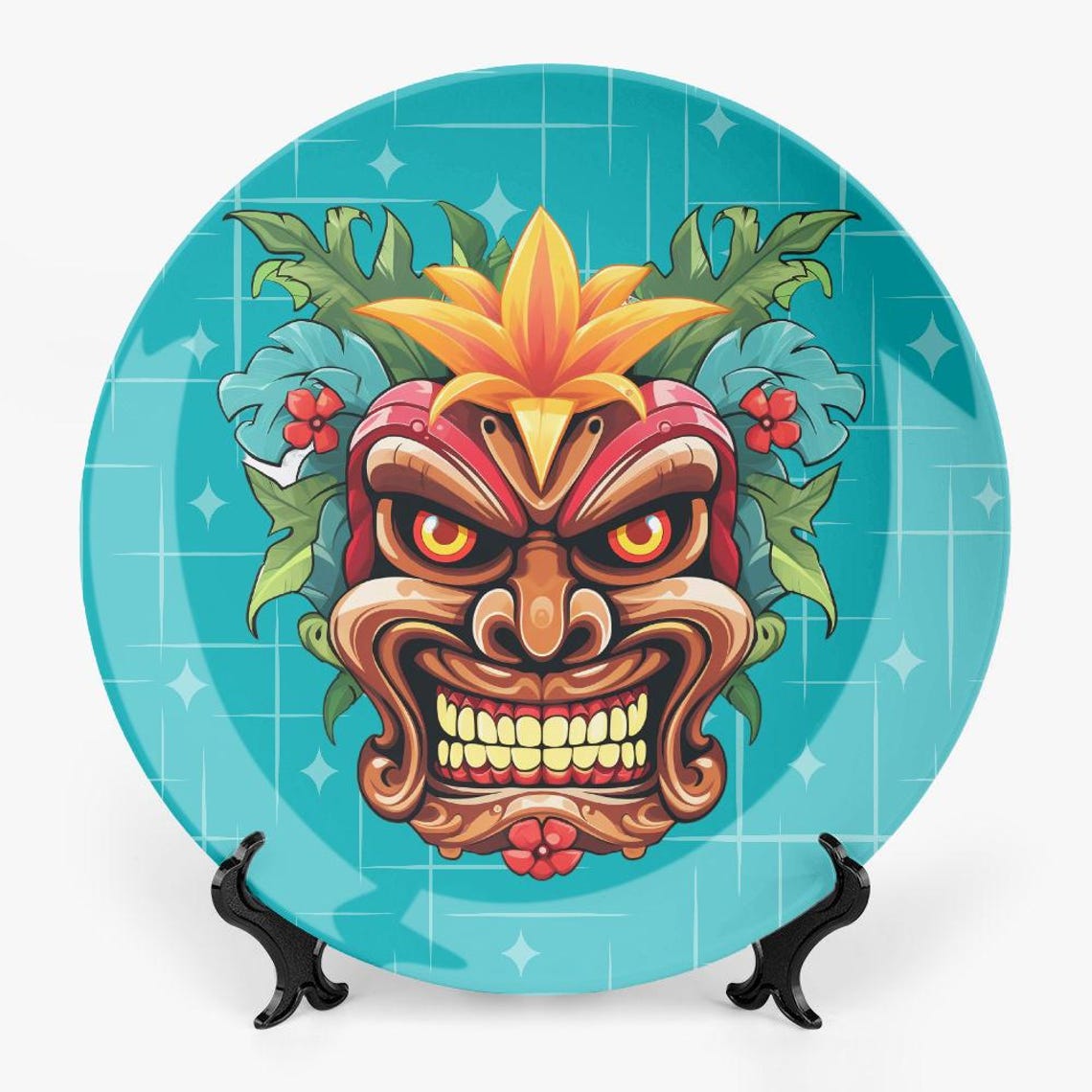 Tiki Plate 2 Ceramic Decorative Plates - Etsy