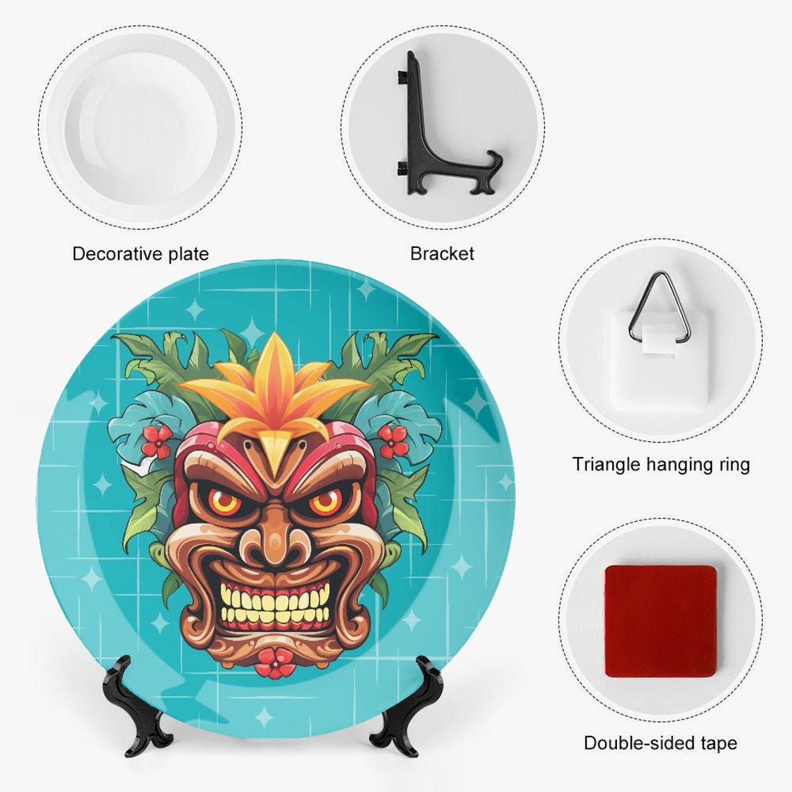 Tiki Plate 2 Ceramic Decorative Plates - Etsy