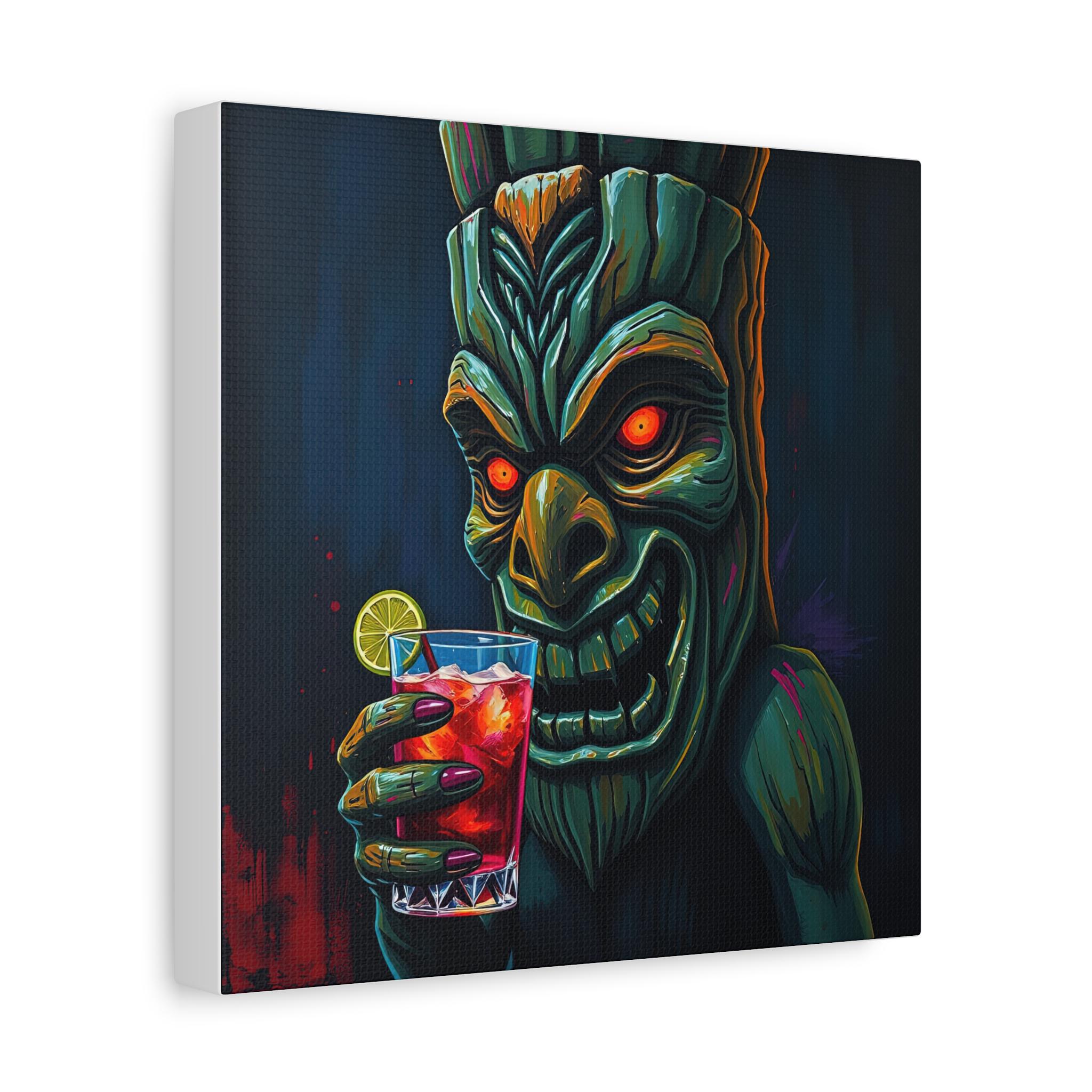 Tiki Bar Art Canvas, Unique Wall Decor for Home, Tiki Themed Gift ...