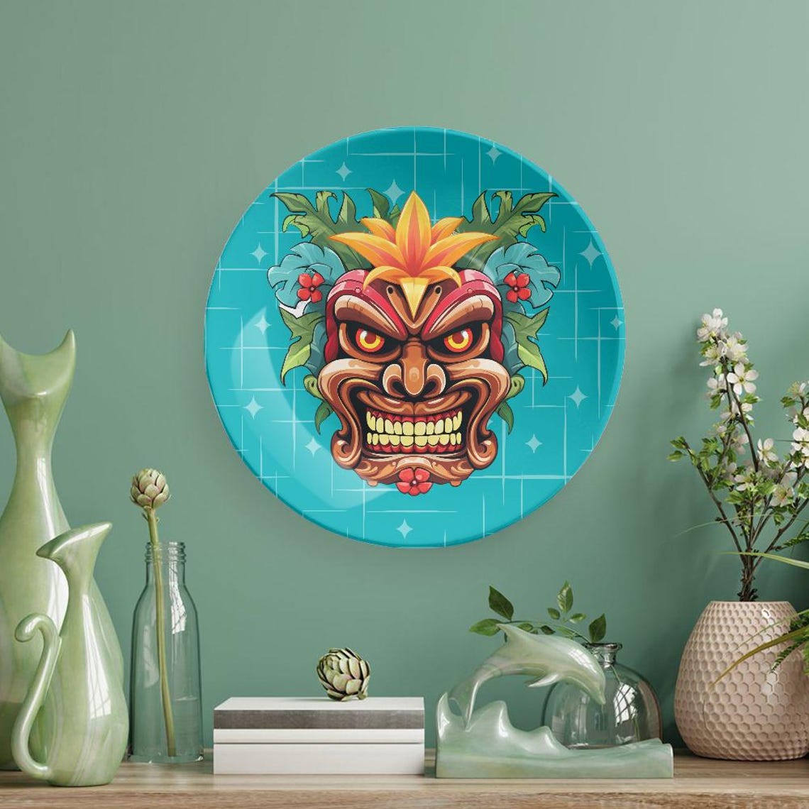 Tiki Plate 2 Ceramic Decorative Plates - Etsy