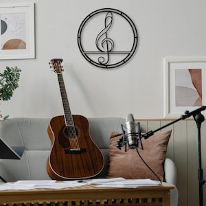 Circle Treble Clef Wall Art, Music Wall Art, Home Decoration, Office ...