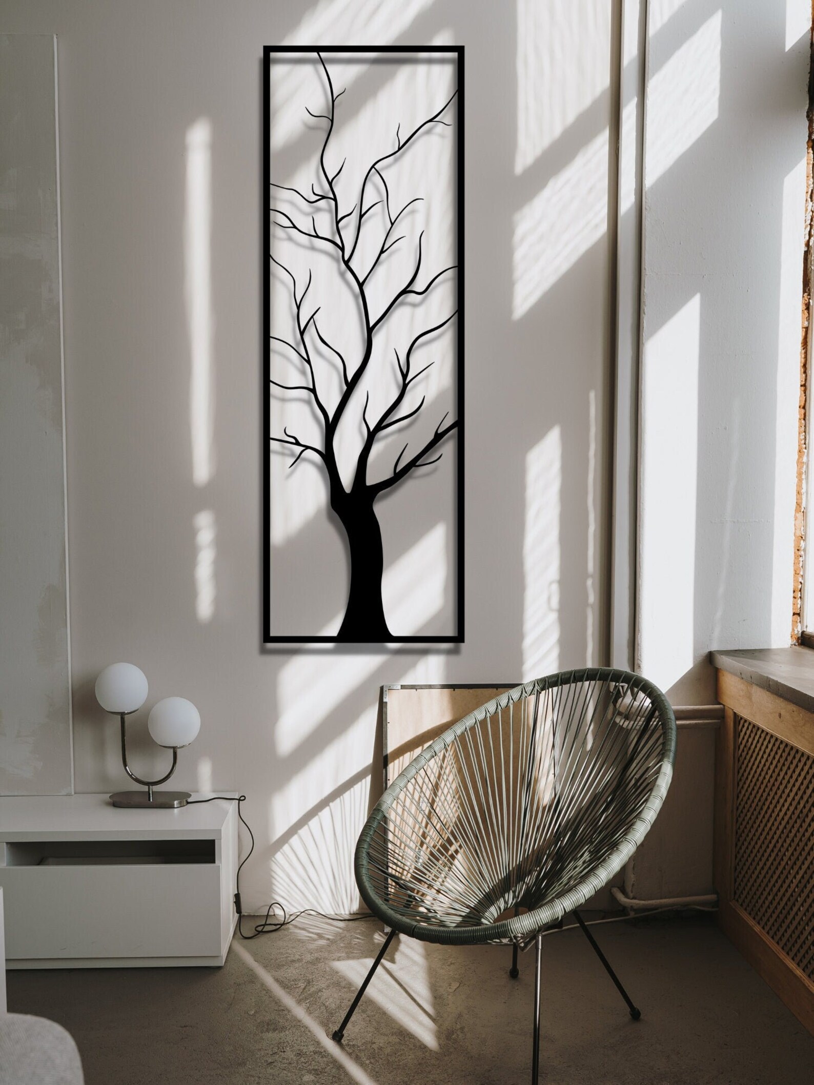 Tree Metal Wall Art Long Wall Decor Vertical Wall Decor - Etsy