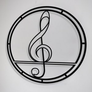 Circle Treble Clef Wall Art, Music Wall Art, Home Decoration, Office ...