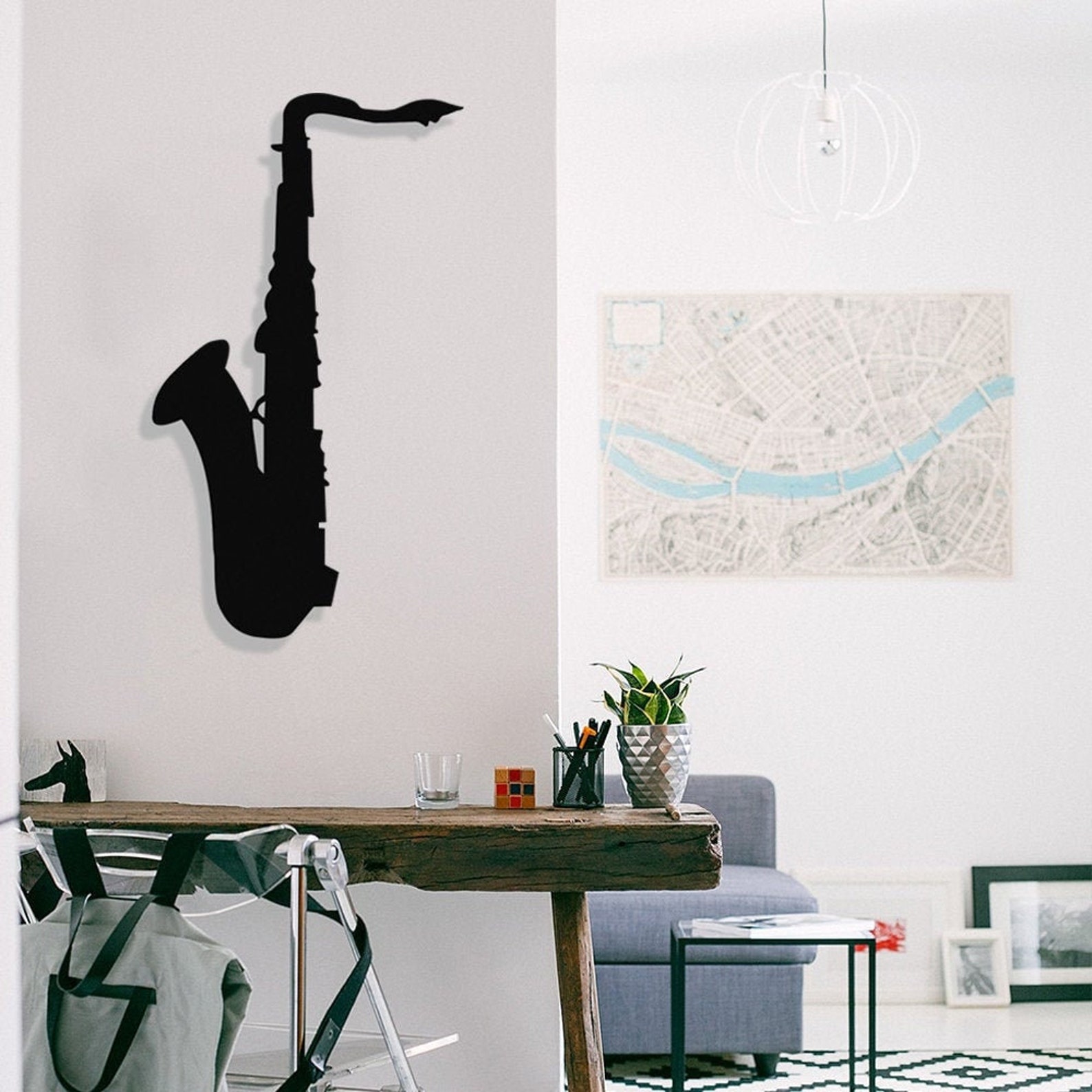 Unique Saxophone Metal Wall Decor, Living Room Wall Decor, Jazz Bar ...