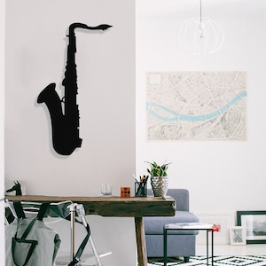 Unique Saxophone Metal Wall Decor, Living Room Wall Decor, Jazz Bar ...