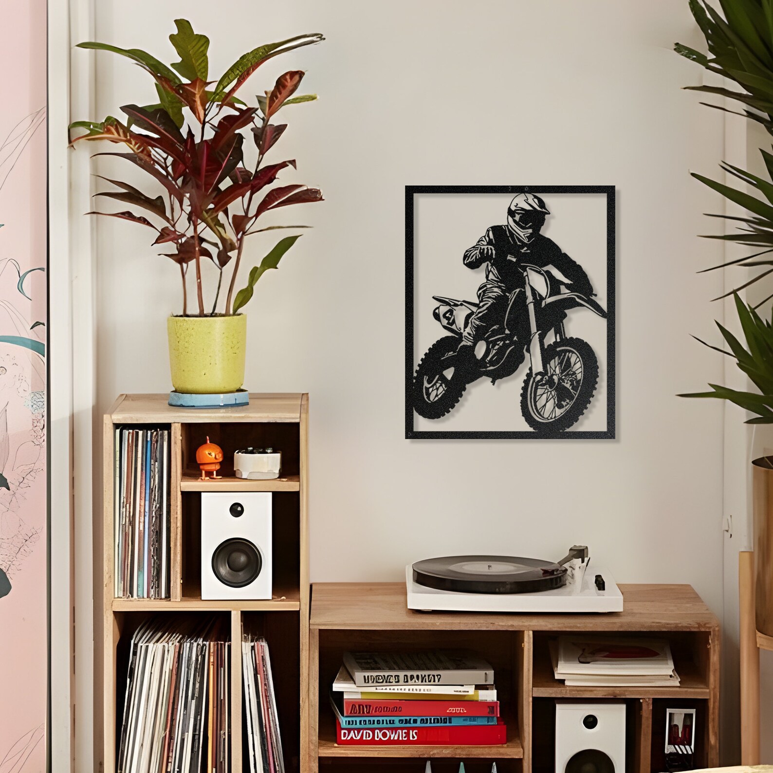 Motocross Wall Art for Game Room Modern Metal Decor for Home Office Man ...