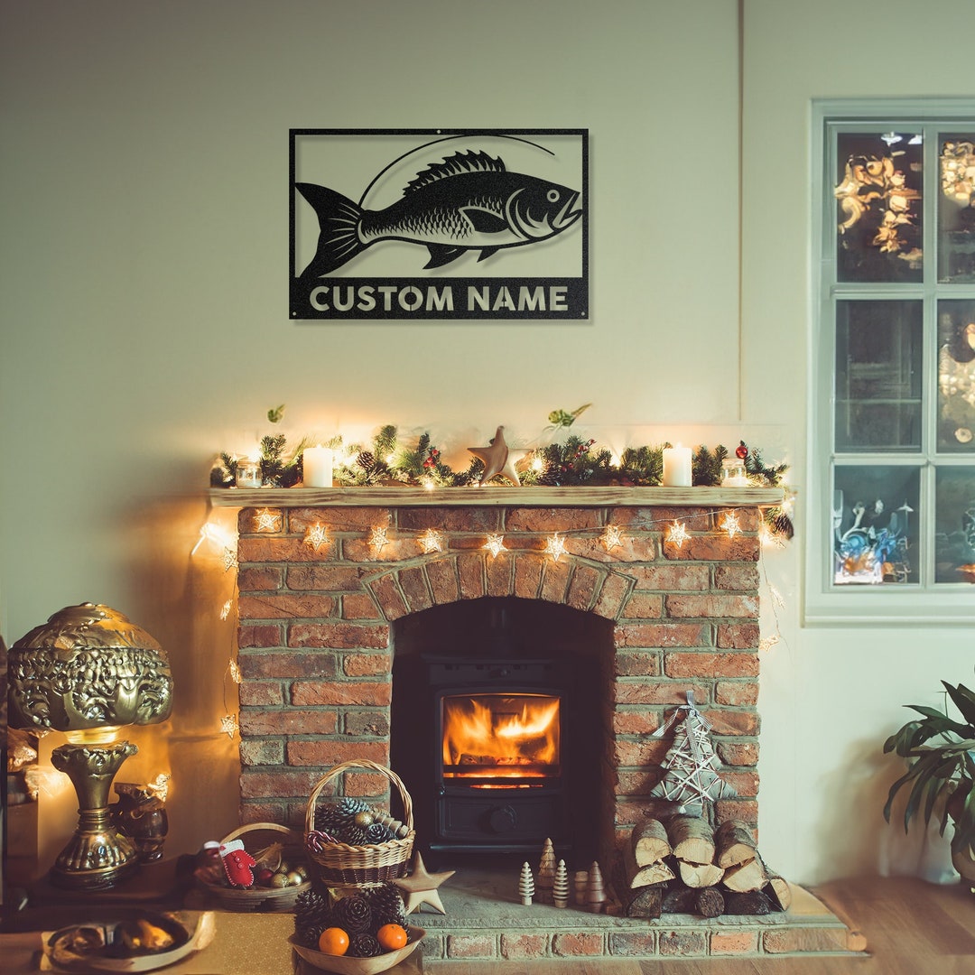 Personalized Fish Wall Art for Cabin Modern Metal Decor With Custom ...
