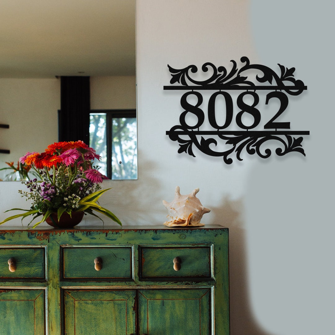 Custom Metal House Number Plaque Elegant Home Address Sign Modern ...