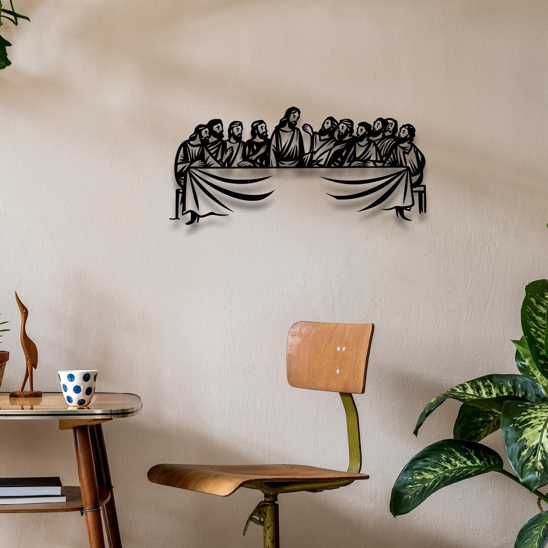 Jesus the Last Supper Metal Wall Decor, Christian Home Decor, Wall ...