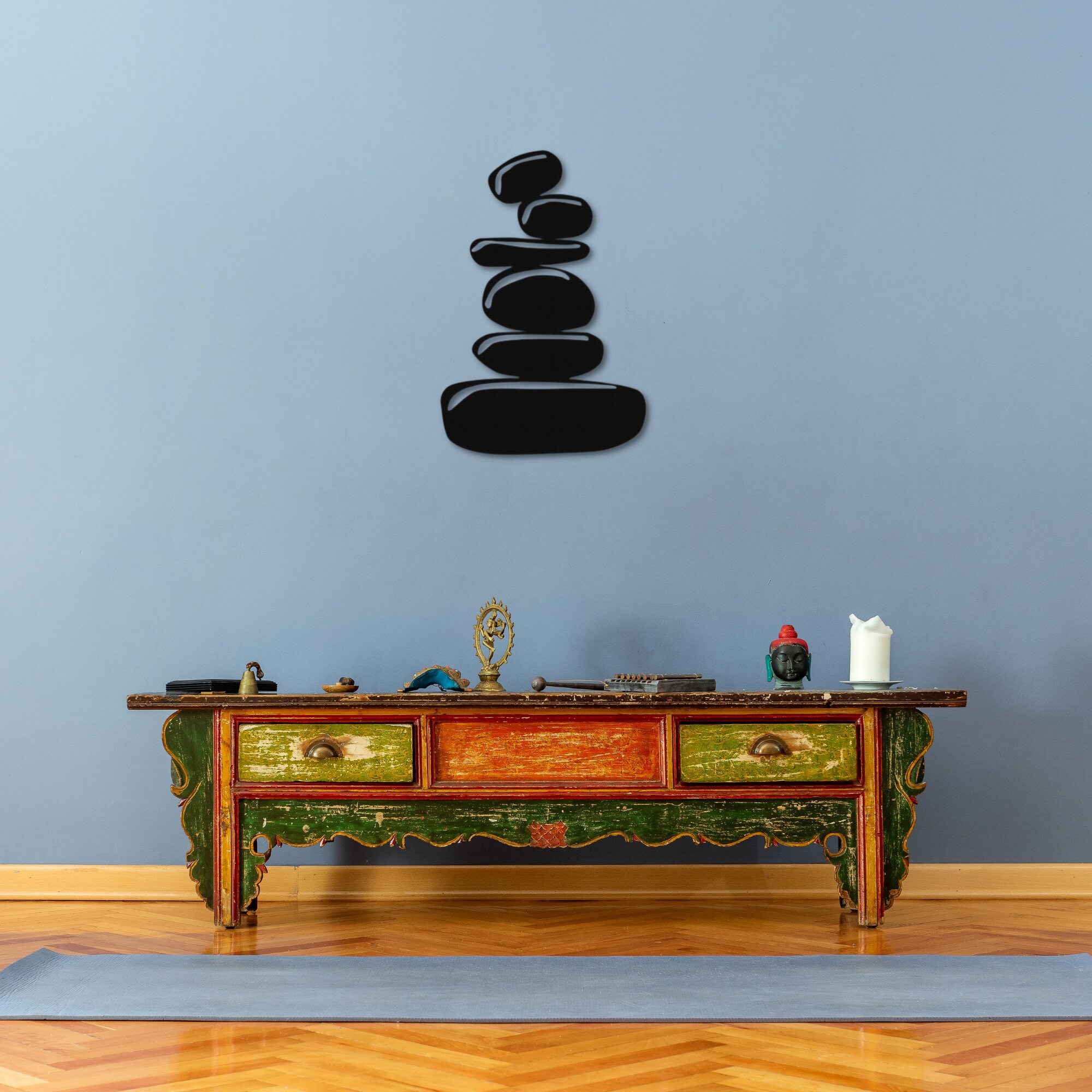 Zen Inspired Metal Wall Art for Modern Living Room Decor Black ...