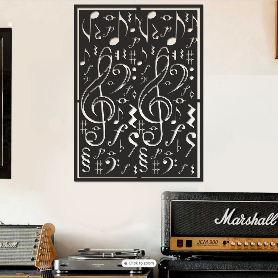 Musical Notes Wall Decor, Metal Wall Art, Music Decor, Living Room ...