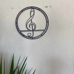Circle Treble Clef Wall Art, Music Wall Art, Home Decoration, Office ...