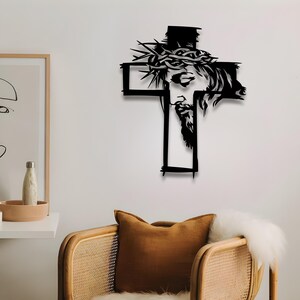 Jesus Metal Wall Art, Christian Line Art, Christian Wall Decor ...