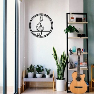 Circle Treble Clef Wall Art, Music Wall Art, Home Decoration, Office ...